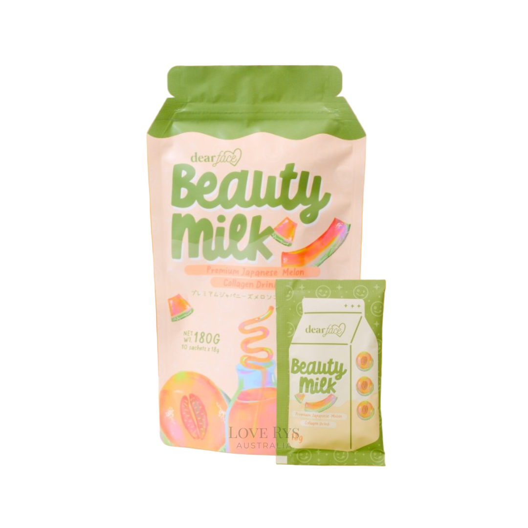 DEAR FACE Beauty Milk Collagen Drink (Premium Japanese Melon) - 10 ...
