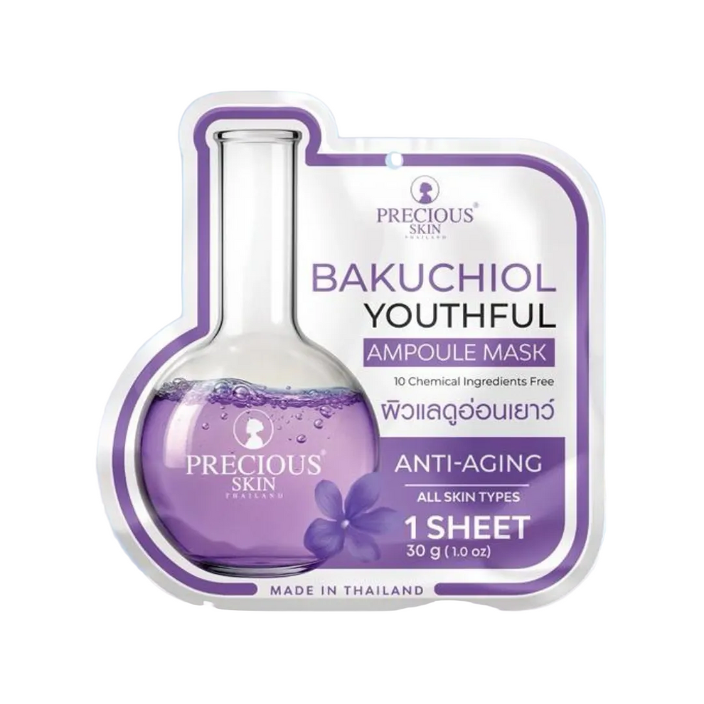 PRECIOUS SKIN Bakuchiol Youthful Ampoule Sheet Mask (Anti-Aging) 30g ...